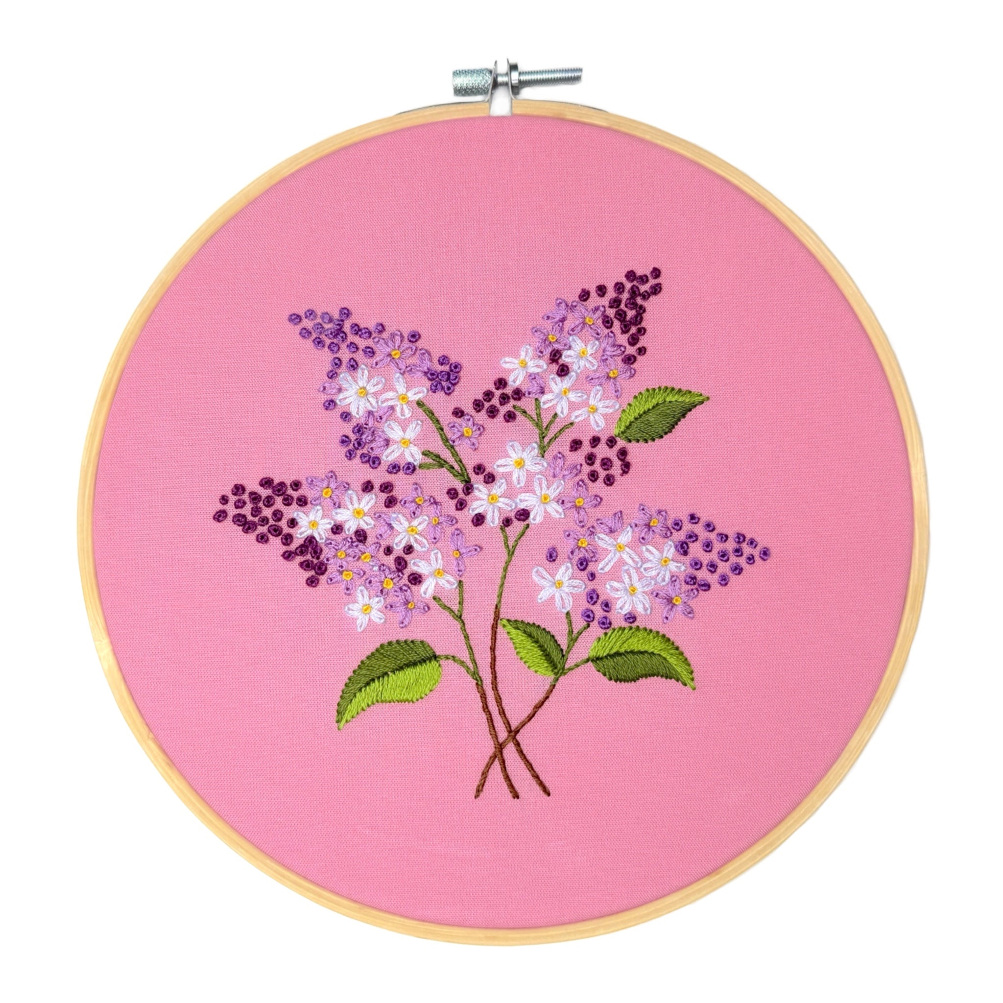 Spring Lilacs Blossom Floral Hand Embroidery Pattern + Video Tutorials ...